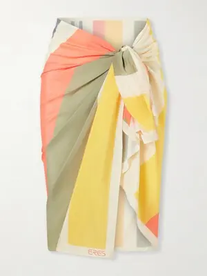ERES Croquant Striped Cotton And Silk-blend Sarong - Multi
