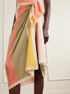 ERES Croquant Striped Cotton And Silk-blend Sarong - Multi