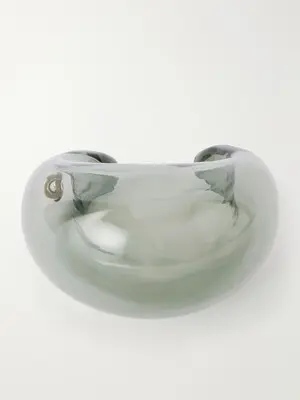 Alaïa Glass Cuff With Gold-tone Ring - Blue