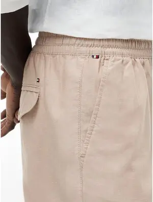 Tommy Hilfiger Cotton-linen Blend Drawstring Shorts - Beige