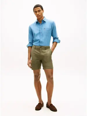 Tommy Hilfiger Textured Slub Twill Utility Shorts - Ghost Fern