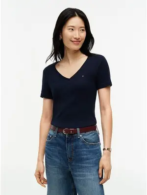 Tommy Hilfiger V-neck Cotton T-shirt - Navy