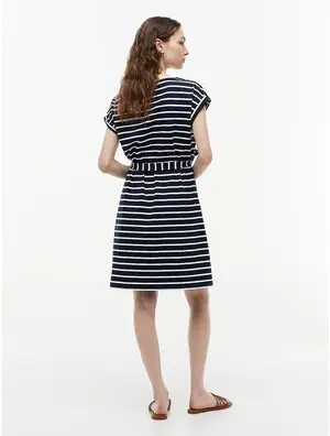 Tommy Hilfiger Striped Belted Stretch-cotton Dress