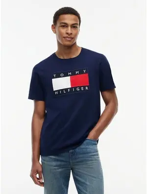 Tommy Hilfiger Big Flag Logo T-shirt - Light Navy
