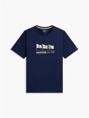 Tommy Hilfiger Hilfiger Multi-flag Logo T-shirt - Light Navy