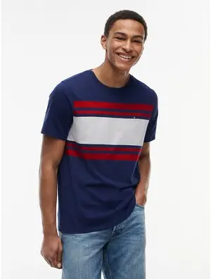 Tommy Hilfiger Block Stripe T-shirt - Navy