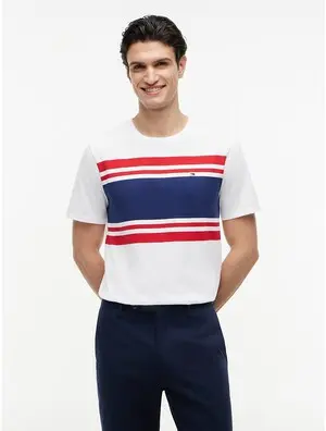 Tommy Hilfiger Block Stripe T-shirt - White/red