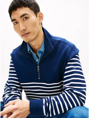 Tommy Hilfiger Striped Quarter-zip Sweatshirt