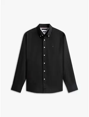 Tommy Hilfiger Regular Fit Linen-blend Shirt - Black