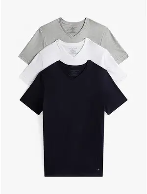 Tommy Hilfiger Cotton Classics V-neck Undershirt 3-pack - Storm