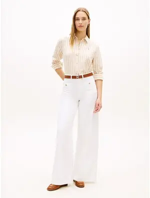 Tommy Hilfiger Relaxed Fit Striped Linen-blend Shirt