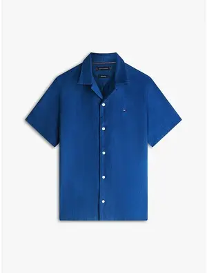 Tommy Hilfiger Regular Fit Linen-blend Camp Shirt