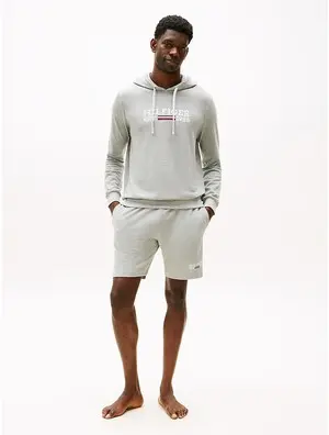 Tommy Hilfiger Logo Pique Sleep Shorts - Grey Heather