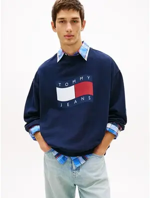 Tommy Hilfiger Wavy Flag Logo Sweatshirt - Navy