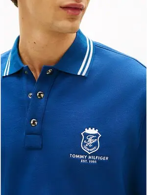 Tommy Hilfiger Monogram Crest Rugby Polo Sweatshirt
