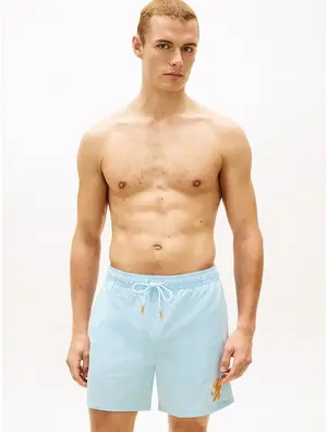 Tommy Hilfiger Tommy Hilfiger Script Monogram Swim Trunk Light Blue
