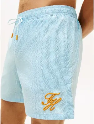 Tommy Hilfiger Script Monogram Swim Trunk - Light Blue