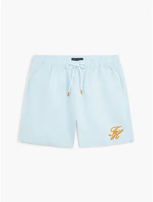 Tommy Hilfiger Script Monogram Swim Trunk - Light Blue