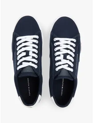 Tommy Hilfiger Vulcanized Canvas Lace-up Sneakers - Navy