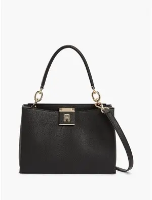 Tommy Hilfiger Monogram Clasp Medium Satchel Bag