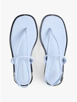 Tommy Hilfiger Metallic Accent Leather Thong Sandals