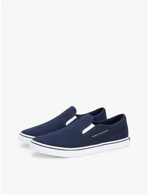 Tommy Hilfiger Vulcanized Canvas Slip-on Sneakers - Navy