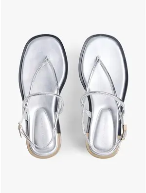 Tommy Hilfiger Metallic Leather Thong Sandals