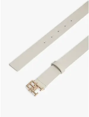 Tommy Hilfiger Monogram Buckle Leather Belt