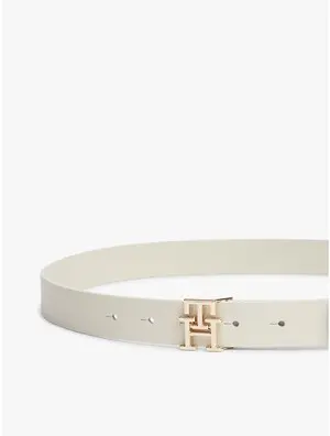 Tommy Hilfiger Monogram Buckle Leather Belt