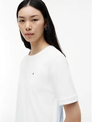 Tommy Hilfiger Mixed-media Tie-back T-shirt