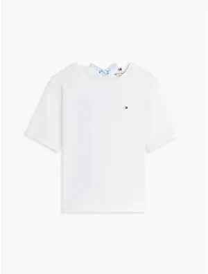 Tommy Hilfiger Mixed-media Tie-back T-shirt