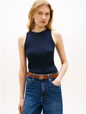 Tommy Hilfiger Regenerative Cotton Cable Knit Sweater Tank