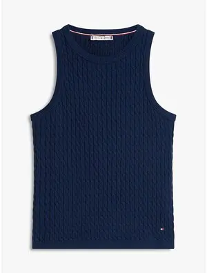 Tommy Hilfiger Regenerative Cotton Cable Knit Sweater Tank