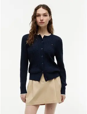 Tommy Hilfiger Cable Knit Crewneck Cardigan