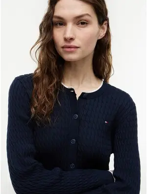 Tommy Hilfiger Cable Knit Crewneck Cardigan