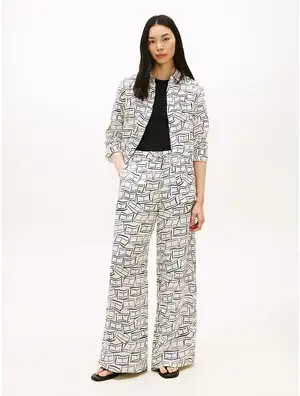 Tommy Hilfiger Relaxed Fit Printed Linen Pants - Calico