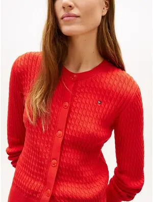Tommy Hilfiger Crewneck Cable Knit Cardigan