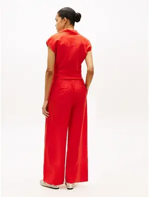 Tommy Hilfiger Relaxed Linen Pull-on Pants - Fireworks