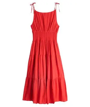 Tommy Hilfiger Tiered Seersucker Midi Dress