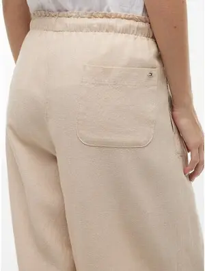 Tommy Hilfiger Lightweight Linen-blend Pull-on Pants - Clayed Pebble