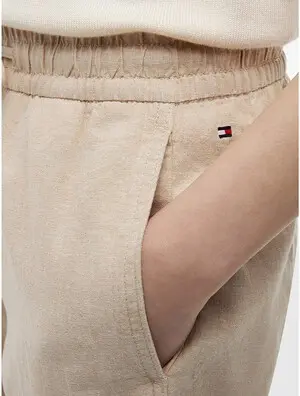 Tommy Hilfiger Linen-cotton Blend Pull-on Jogger Pants With Adjustable Cuffs