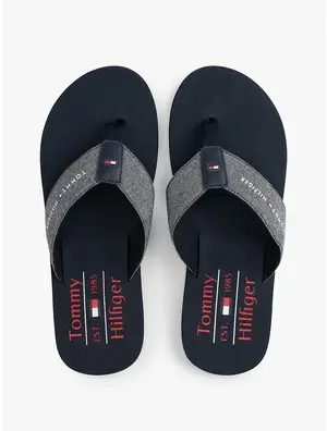 Tommy Hilfiger Chambray Linen Flip-flops