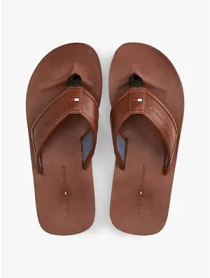 Tommy Hilfiger Classic Flip Flop Sandals - Medium Brown