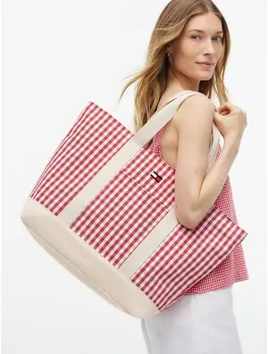 Tommy Hilfiger Gingham Canvas Tote Bag