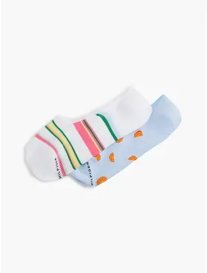 Tommy Hilfiger Fruit & Stripe No-show Sock 2-pack - Lucent White Multi
