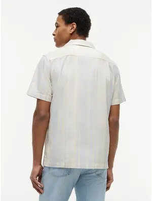 Tommy Hilfiger Regular Fit Striped Dobby Camp Shirt - Breezy Blue
