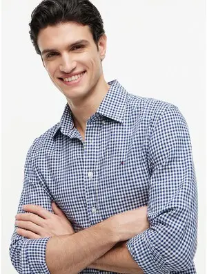Tommy Hilfiger Regular Fit Gingham Linen-blend Shirt