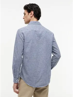 Tommy Hilfiger Regular Fit Gingham Linen-blend Shirt