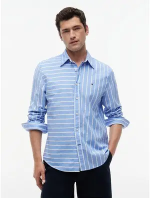 Tommy Hilfiger Regular Fit Mixed-stripe All-day Shirt - Blue Spell