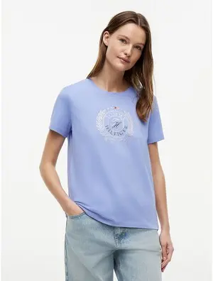 Tommy Hilfiger Foiled Laurel Leaf Logo T-shirt - Thunder Lilac